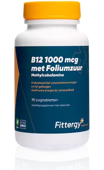 Fittergy B12 1000 mcg met Foliumzuur | 90 zuigtabletten